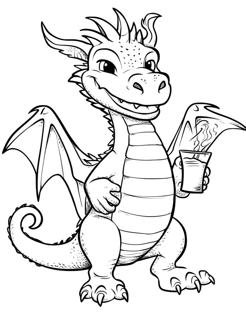 Dragon Magic Coloring Book Sheets - Etsy