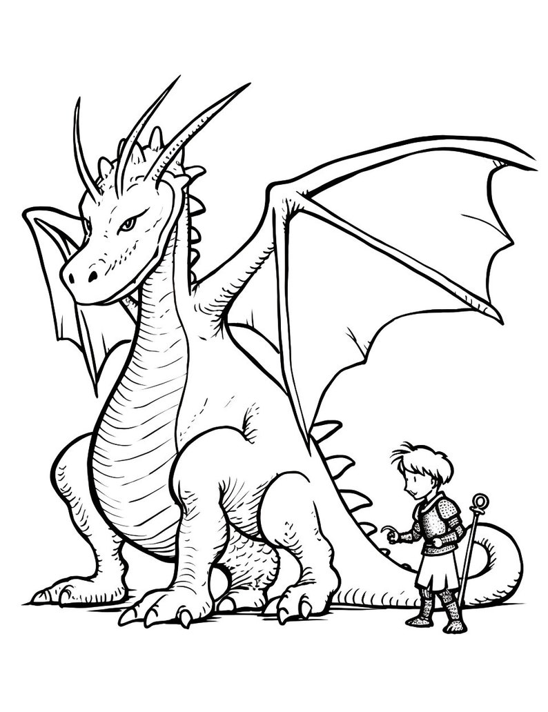 Dragon Magic Coloring Book Sheets - Etsy