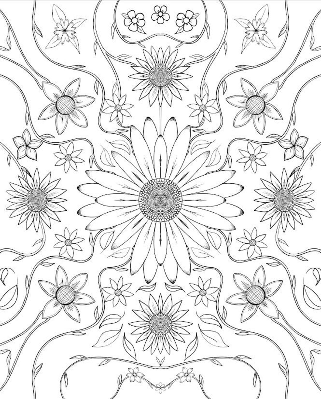 Adult Mandela Style Coloring Pages - Etsy