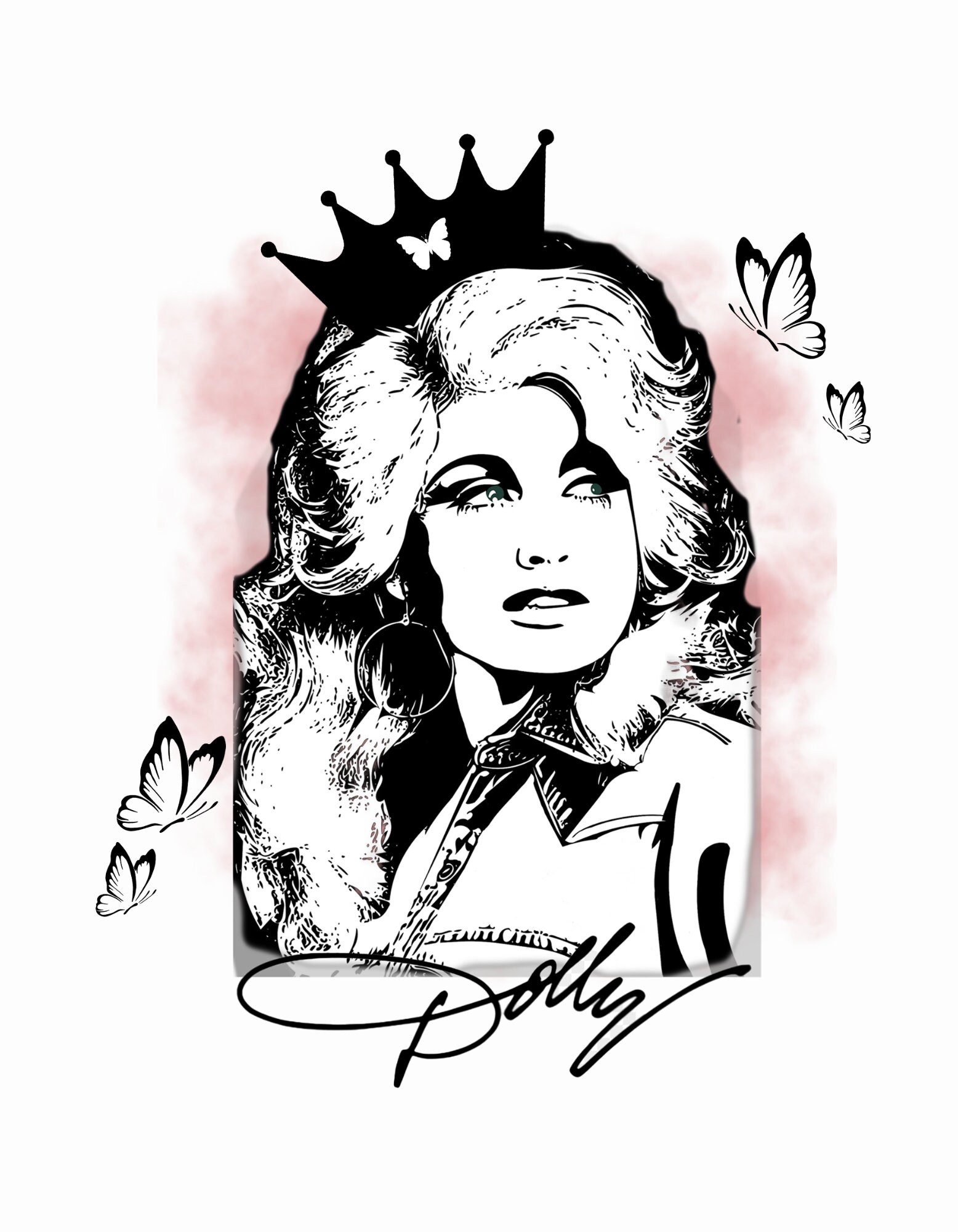Dolly Parton Butterfly T-shirt | PNG - Etsy