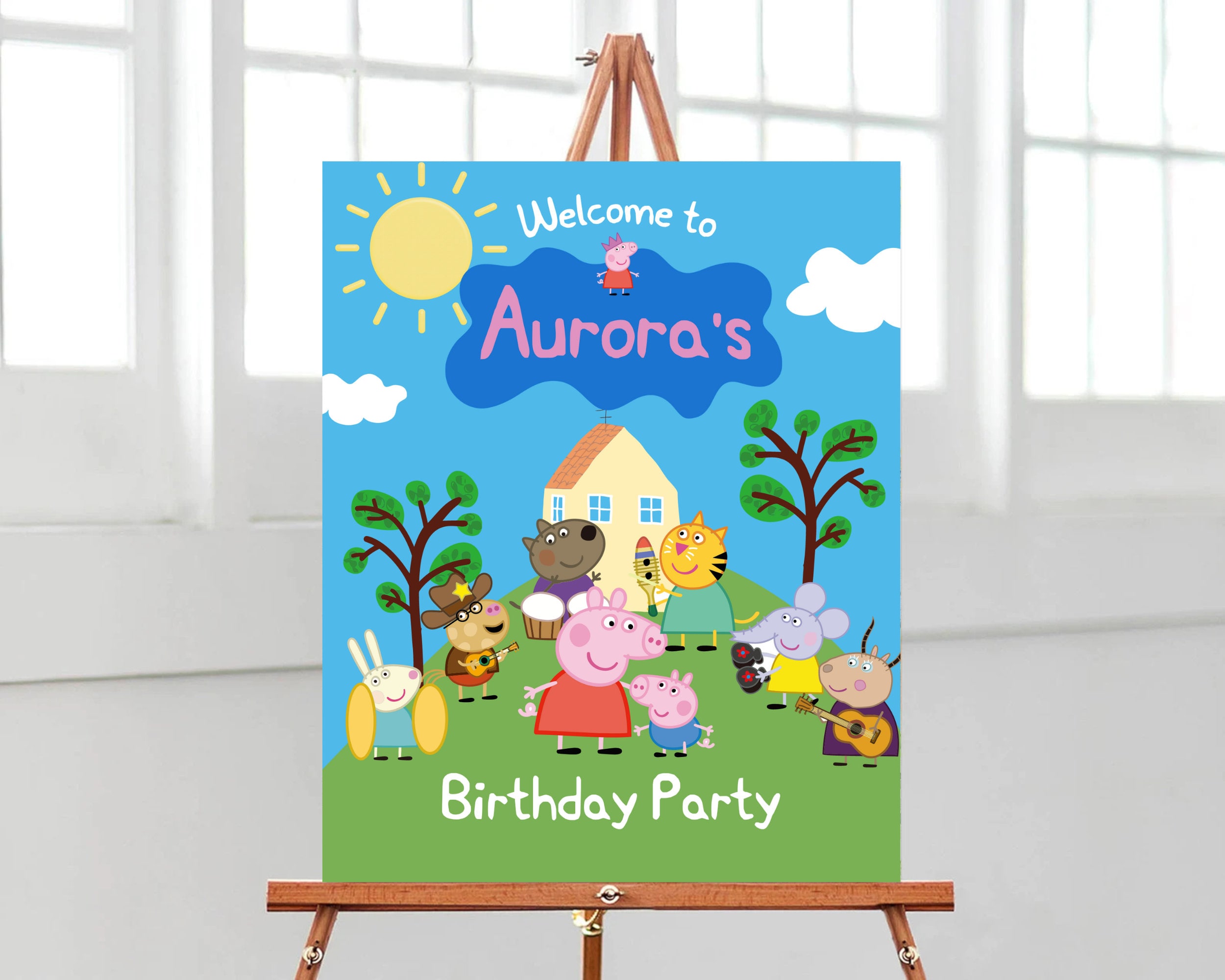 Editable Peppa Pig Birthday Welcome Sign Template Printable - Etsy Canada