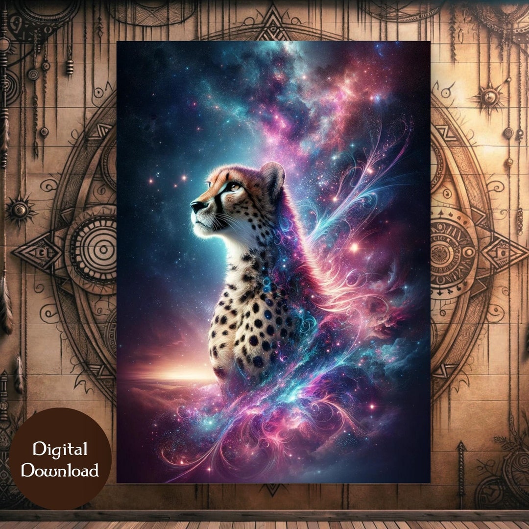 Cheetah Power Animal Portrait: Shamanic Spirit Art - Digital Download ...