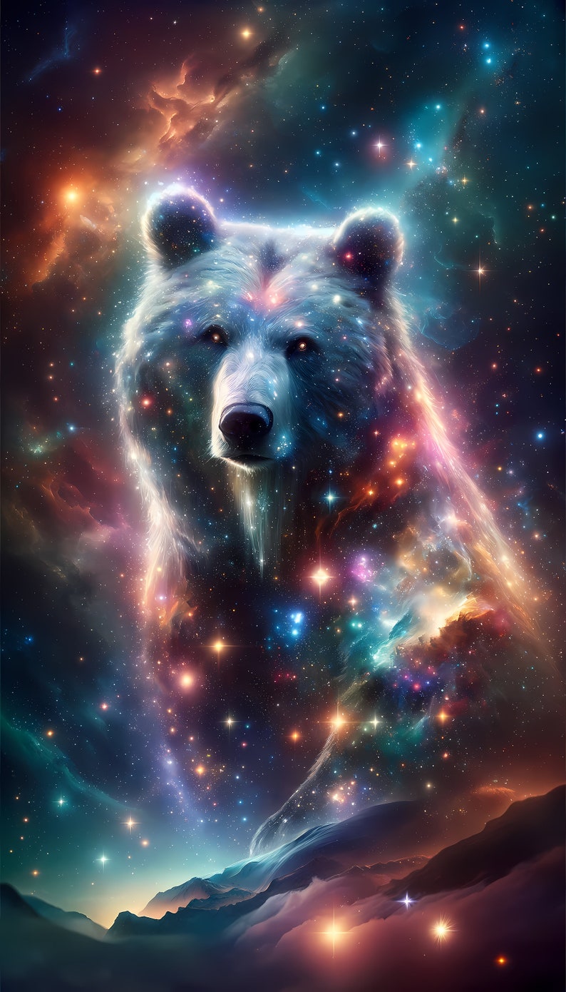Bear Power Animal Portrait: Shamanic Spirit Art - Digital Download - Etsy