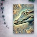 Crocodile Power Animal Portrait: Shamanic Spirit Watercolor Marbling ...