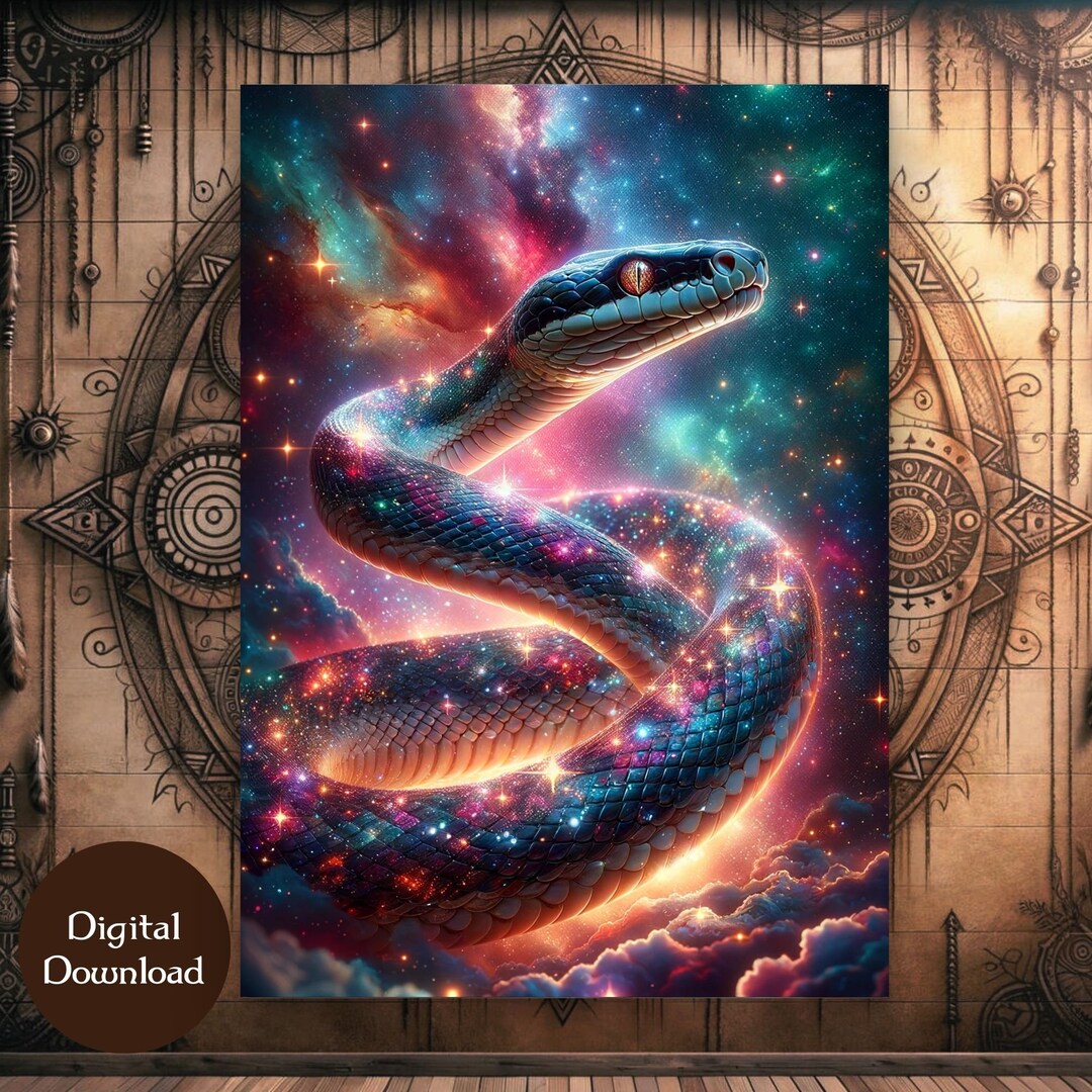 Snake Power Animal Portrait: Shamanic Spirit Art - Digital Download - Etsy