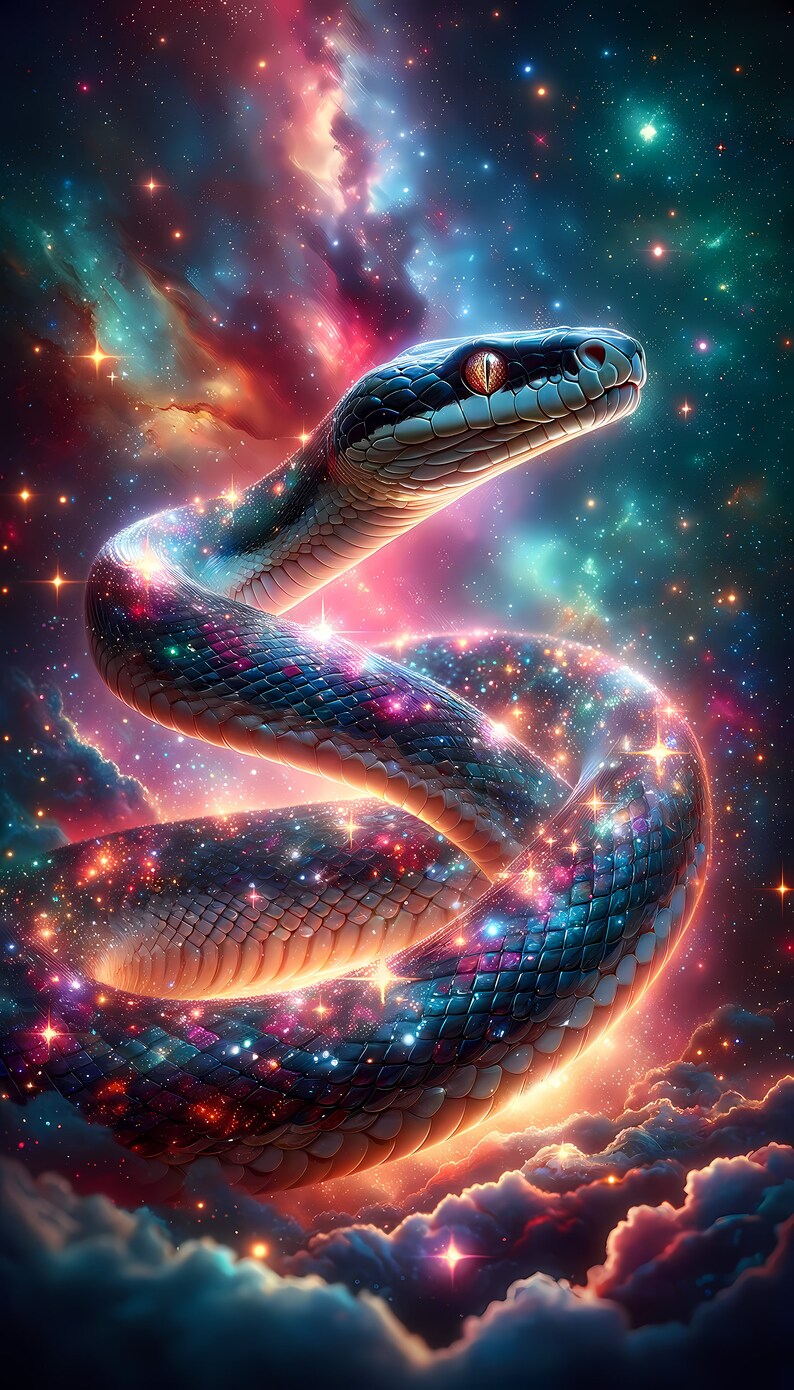 Snake Power Animal Portrait: Shamanic Spirit Art - Digital Download - Etsy