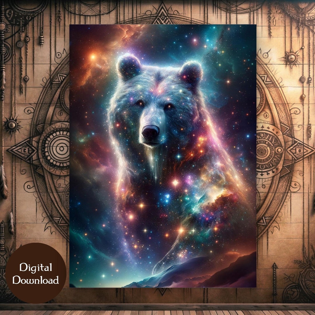 Bear Power Animal Portrait: Shamanic Spirit Art - Digital Download - Etsy