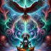 Hawk Spirit Shaman Portrait: Cosmic Meditation Art - Digital Download ...
