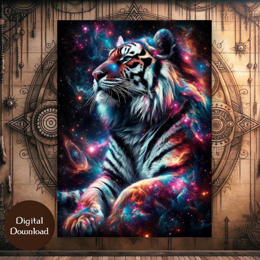 Tiger Power Animal Portrait: Shamanic Spirit Art - Digital Download - Etsy