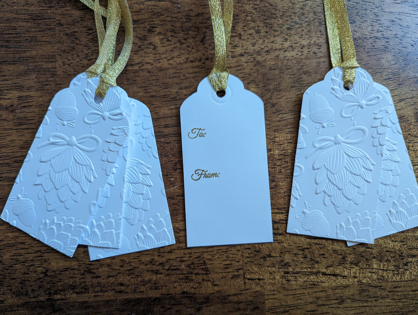 Elegant Embossed Handmade Christmas Gift Tags, Christmas Ornament ...