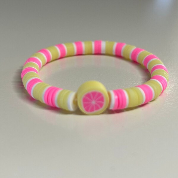 Lemonade Clay Bead Bracelet - Etsy UK