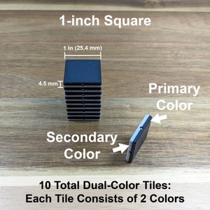 1-inch Magnetic Square Tiles X10 (dual Color) - Etsy