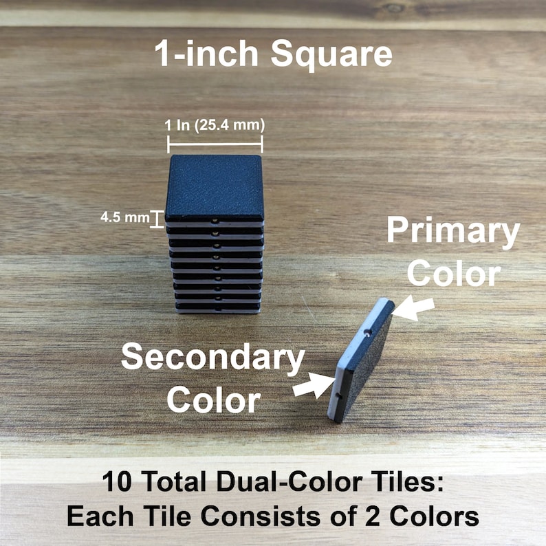 1-inch Magnetic Square Tiles X10 (dual Color) - Etsy