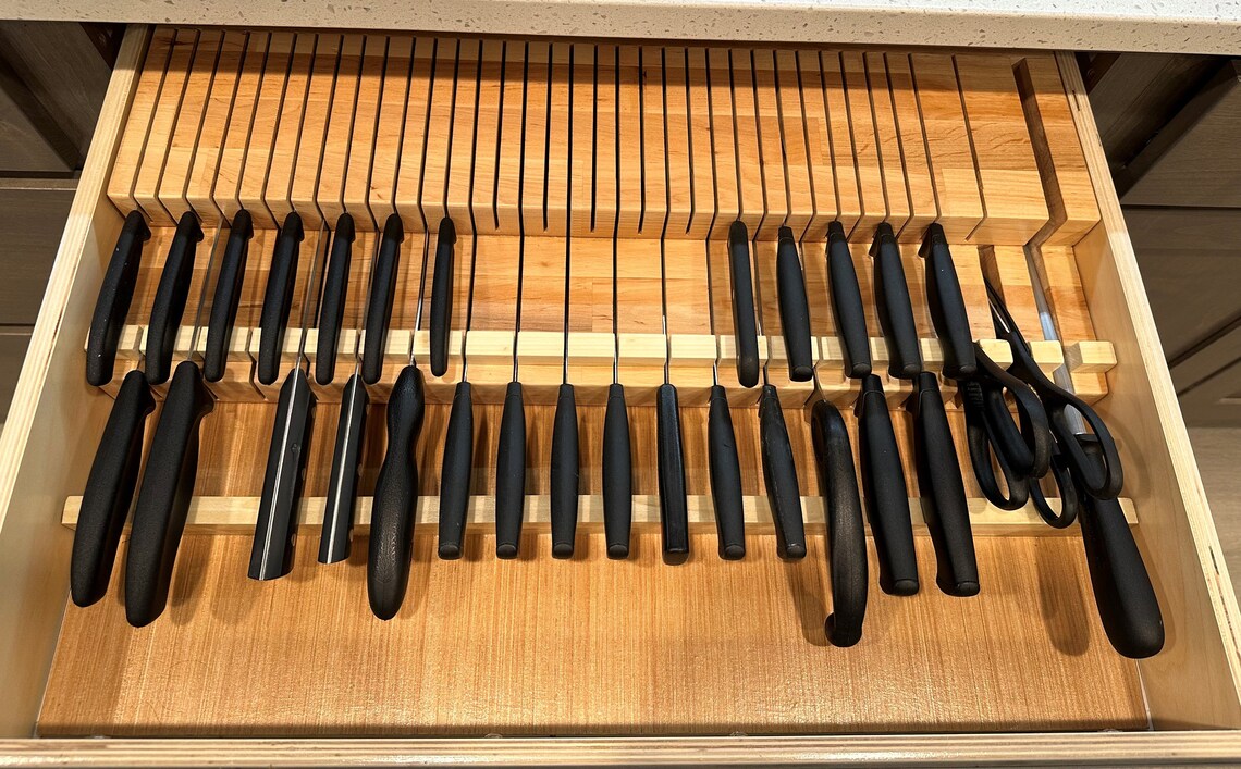 Custom In Drawer Knife Block Etsy
