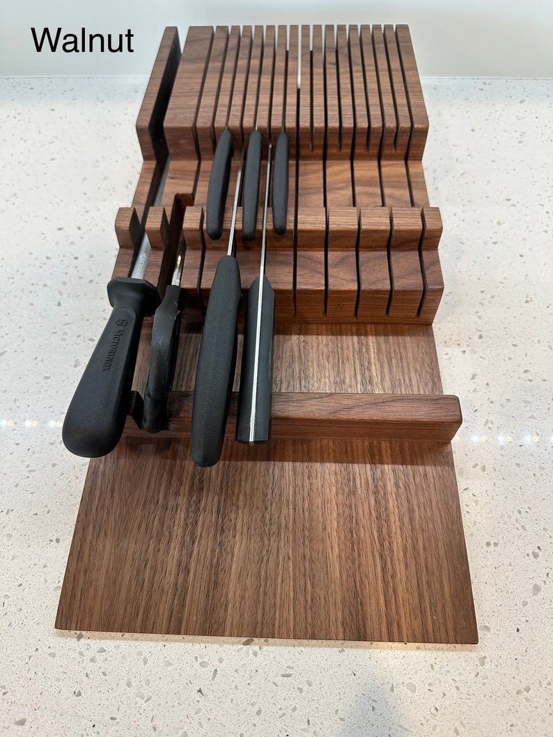 Custom In Drawer Knife Block Etsy