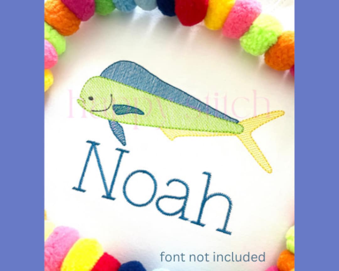 Mahi Mahi Sketch Embroidery Design, Multiple Sizes, Mahi Fish ...