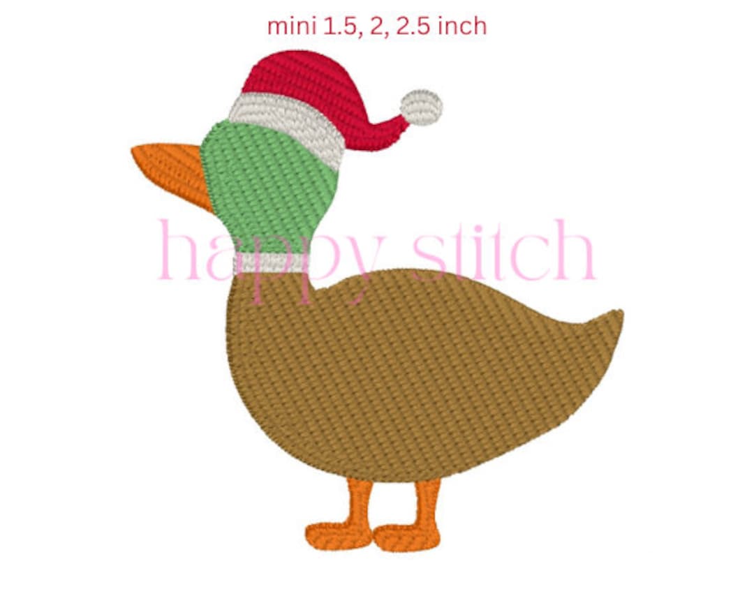 Santa Duck Mini Fill Embroidery Design, Mini Embroidery Design ...