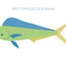 Mahi Mahi Sketch Embroidery Design, Multiple Sizes, Mahi Fish ...