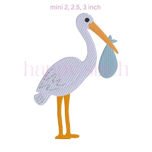 Stork With Baby Bundle Mini Embroidery Design, Instant Download - Etsy