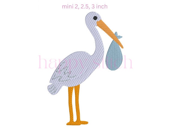 Stork With Baby Bundle Mini Embroidery Design, Instant Download - Etsy