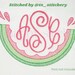 Watermelon Rind Sketch Embroidery Design, Monogram Frame, Instant ...