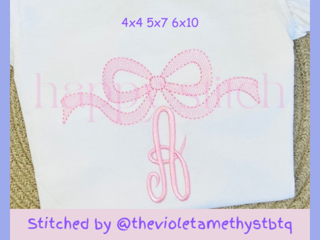 Bow Embroidery Sketch Design, Instant Download, Quick Stitch, Sketch ...