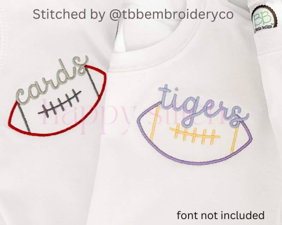 Open Football Satin Outline Embroidery Design, Instant Download - Etsy