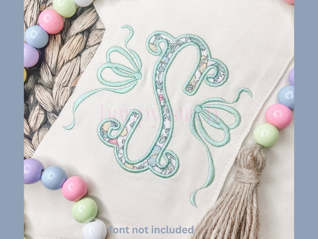 Satin Side Bow Embroidery Design, Instant Download - Etsy