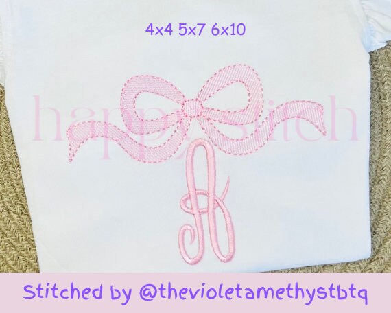 Bow Embroidery Sketch Design, Instant Download, Quick Stitch, Sketch ...