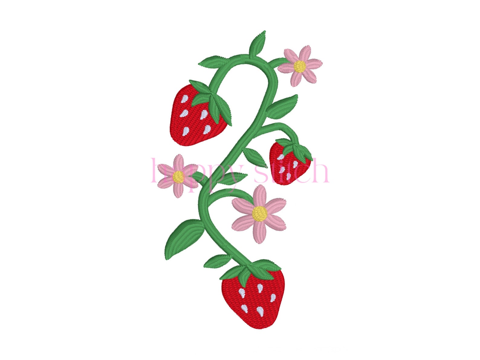 Strawberry Vine Side Swag Frame Embroidery Design 3, 3.5, 4 Inch - Etsy