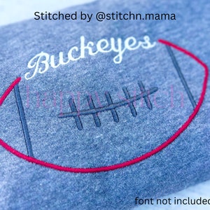 Open Football Satin Outline Embroidery Design, Instant Download - Etsy