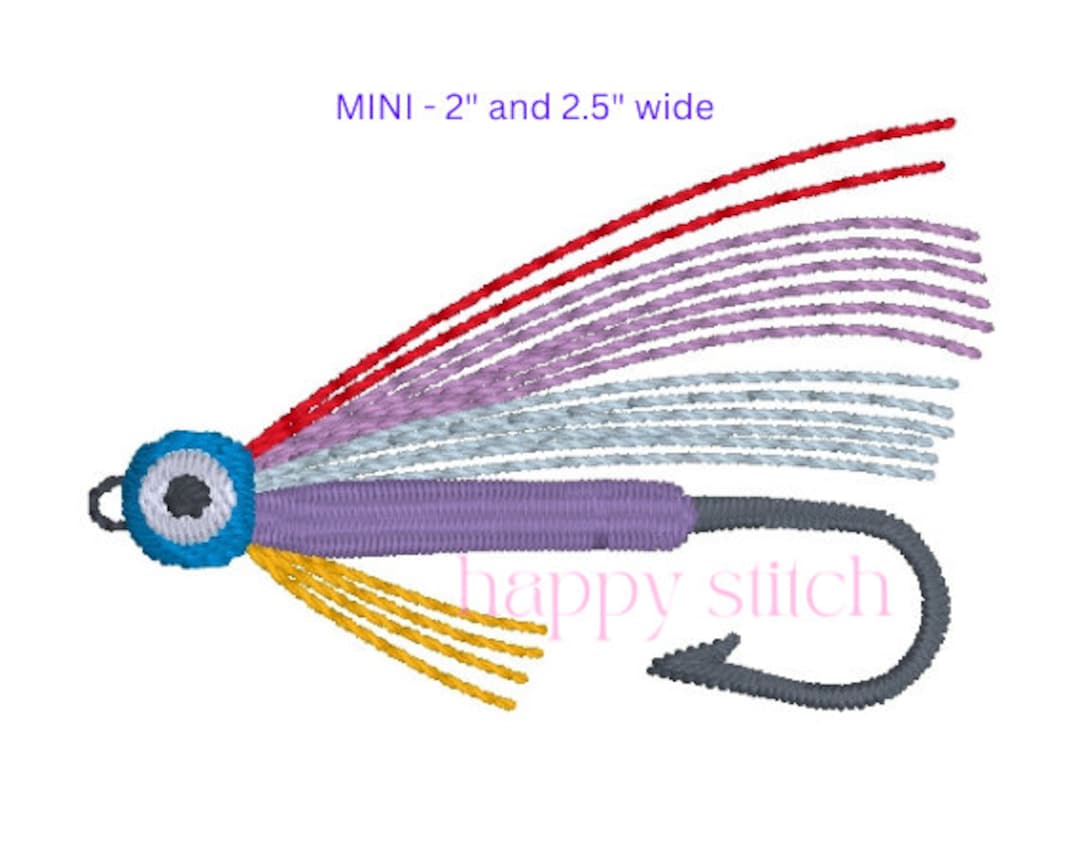 Fly Fishing Lure Mini Embroidery Design 2" and 2.5" - Etsy