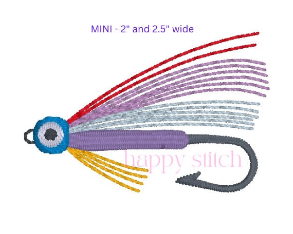 Fly Fishing Lure Mini Embroidery Design 2 and 2.5 - Etsy