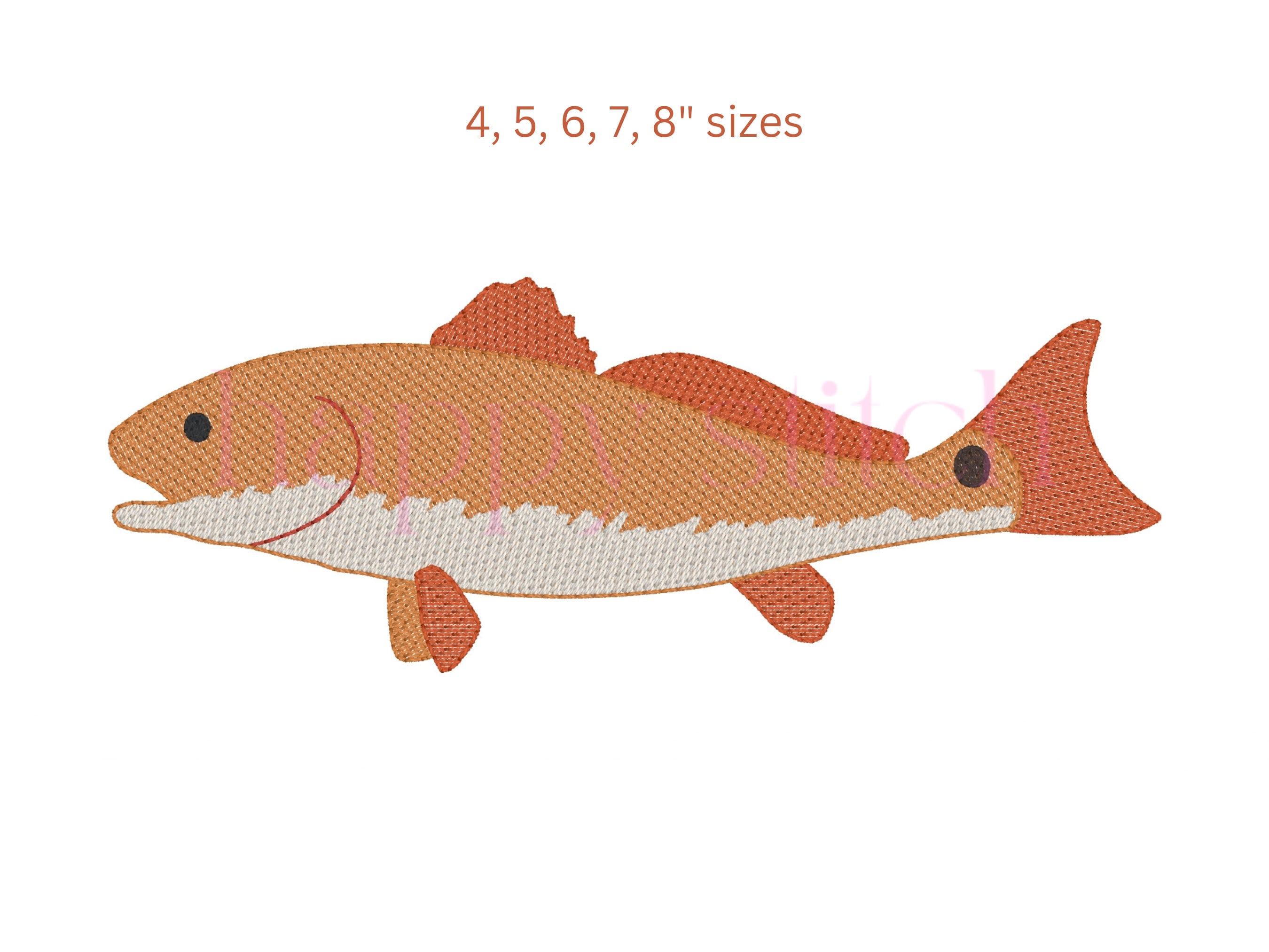 Red Drum Sketch Embroidery Design, Red Fish, Channel Bass, Puppy Drum ...