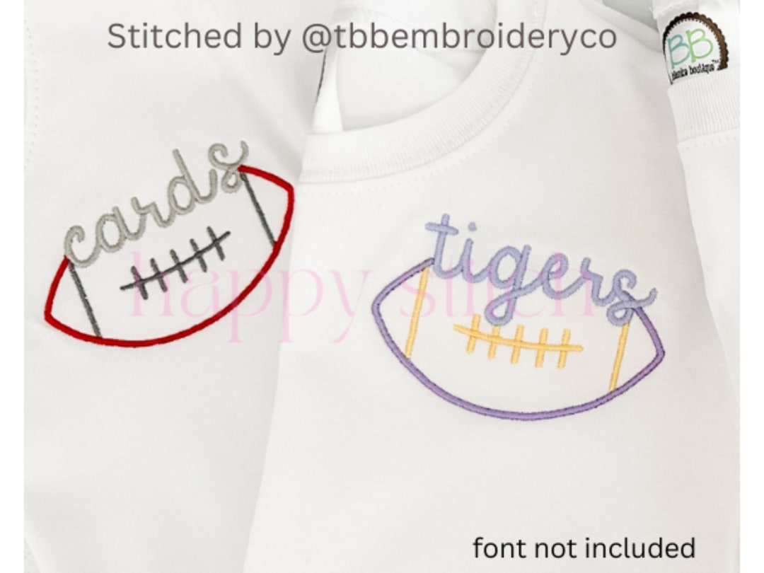 Open Football Satin Outline Embroidery Design, Instant Download - Etsy