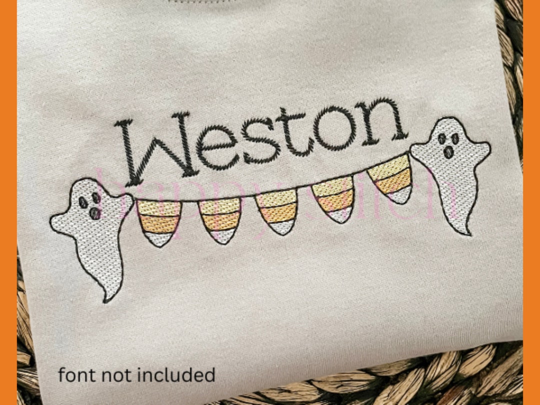 Candy Corn Swag With Ghosts Sketch Embroidery Design, Halloween ...