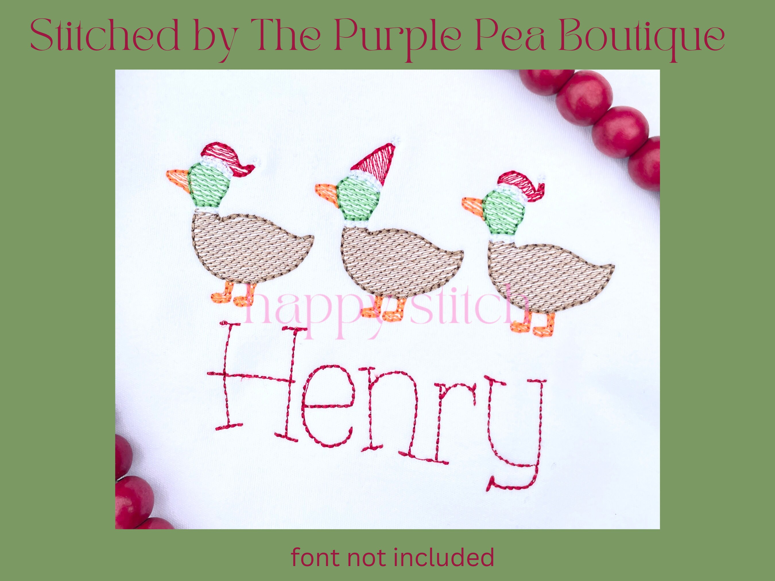 Santa Duck Trio Sketch Embroidery Design, Instant Download, Christmas ...