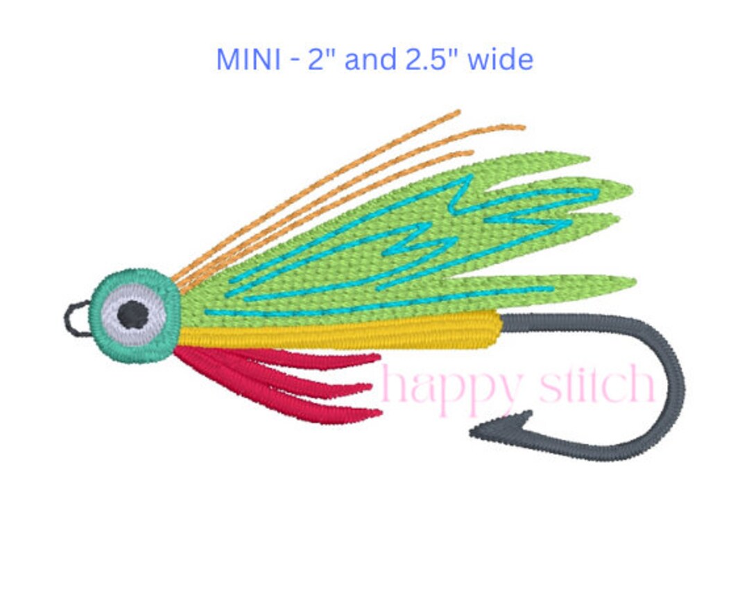 Fly Fishing Lure Mini Embroidery Design 2" and 2.5" - Etsy