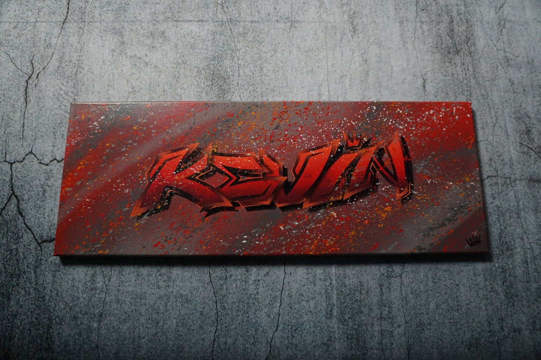 Graffiti Canvas, With Your Name. Kevin Graffiti Canvas, Handmade ...