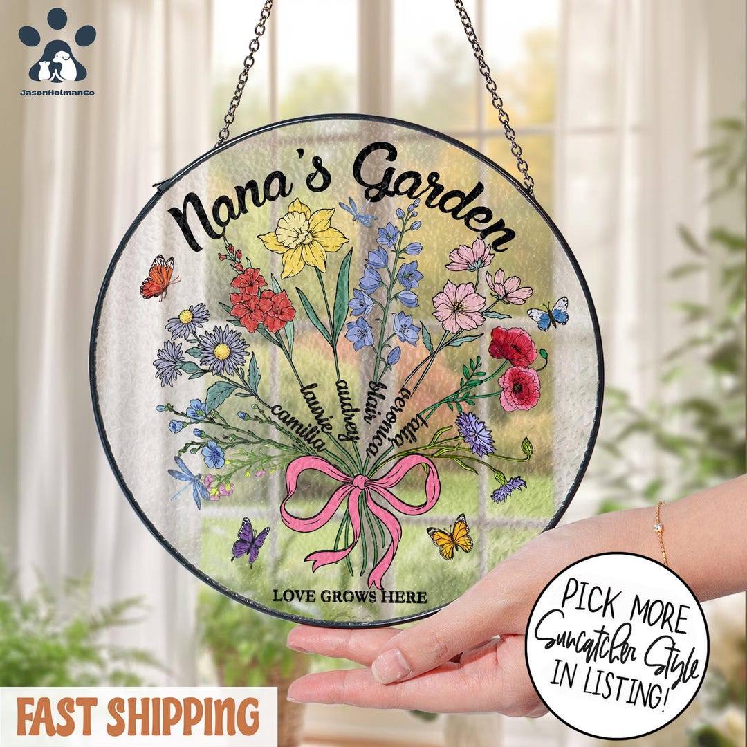 Personalized Nana Stained Glass Suncatcher, Gifts for Grandma From ...