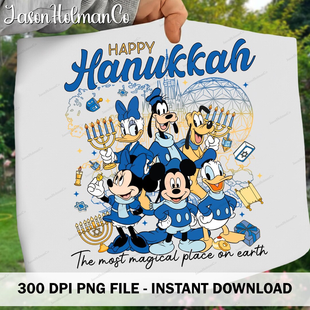 Mickey and Minnie Happy Hanukkah PNG Bundle: Jewish Holiday, Disney ...