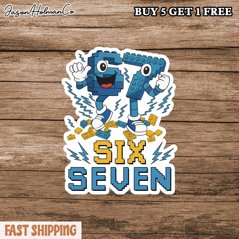Six Seven Steal a Brainrot Sticker, Funny Number Meme Viral Tiktok ...