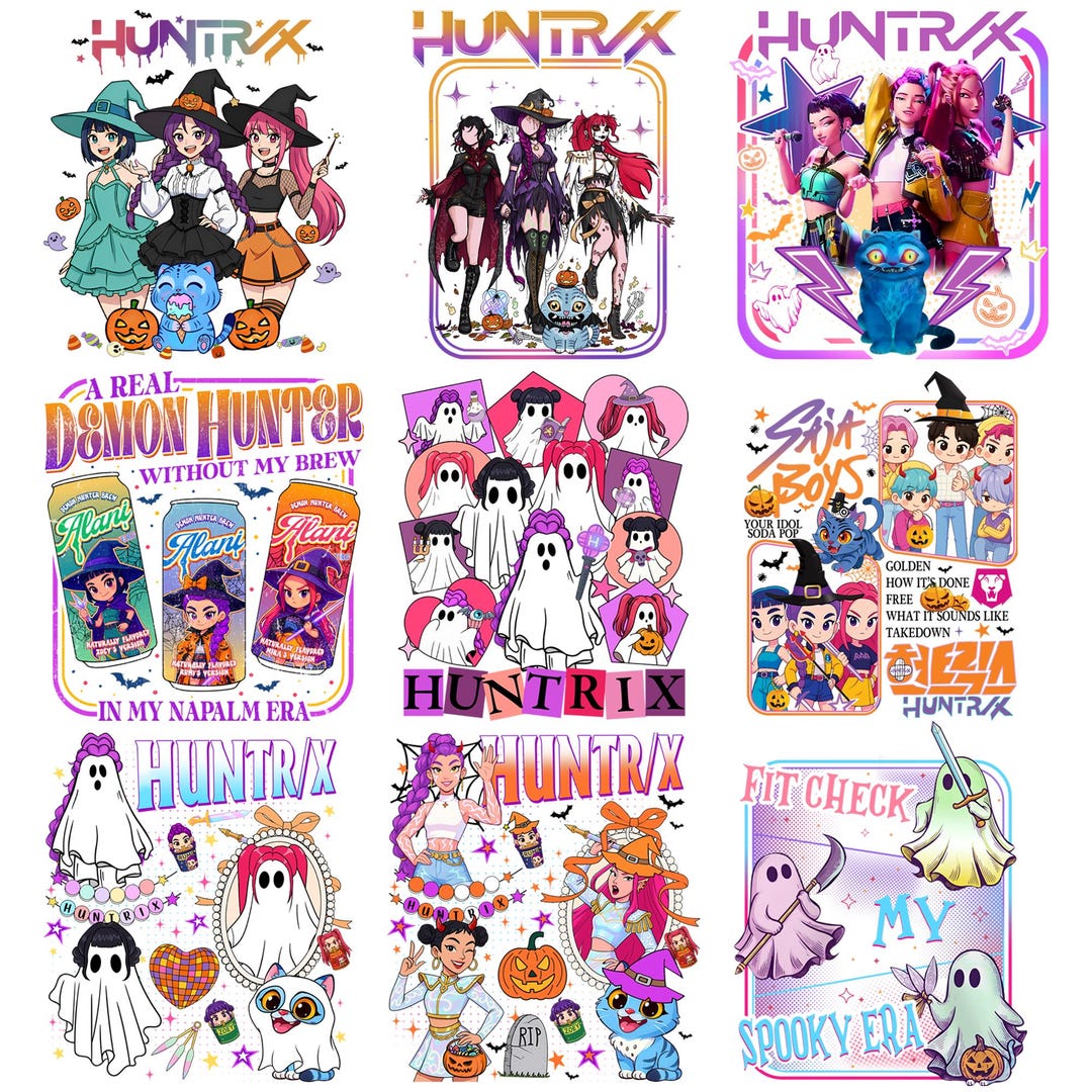 Spooky Huntrix Halloween PNG, Kpop Demon Hunters Clipart, Saja Girls ...