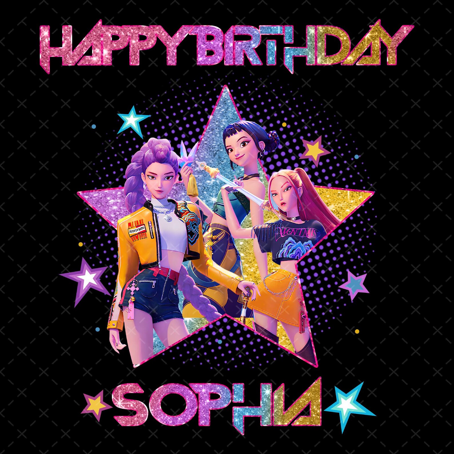 Custom Name Kpop Huntrix Birthday Girl PNG, It's My Huntrix Birthday ...