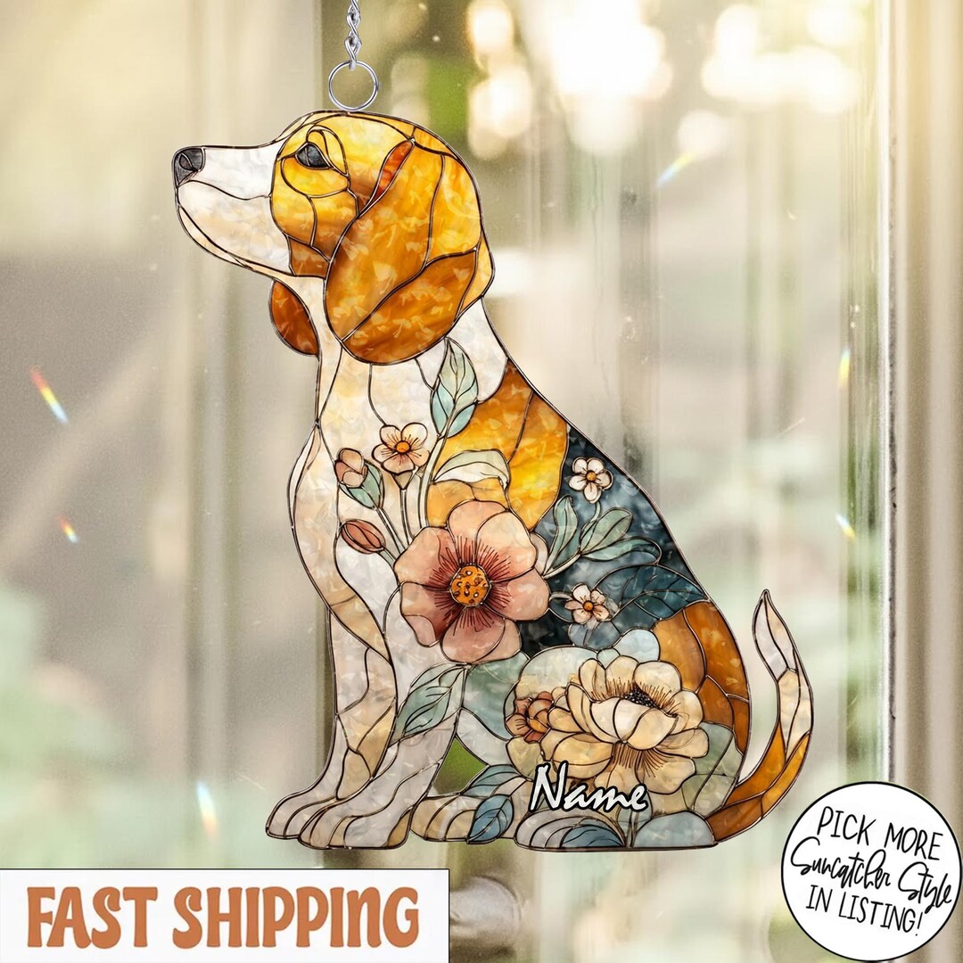 Angel Beagle Dog ACRYLIC Suncatcher, Dog Memorial Gift, Pet Loss Gift ...