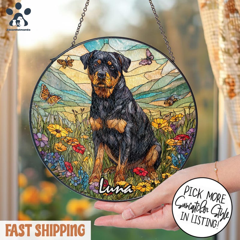 Rottweiler Stained Glass - Etsy