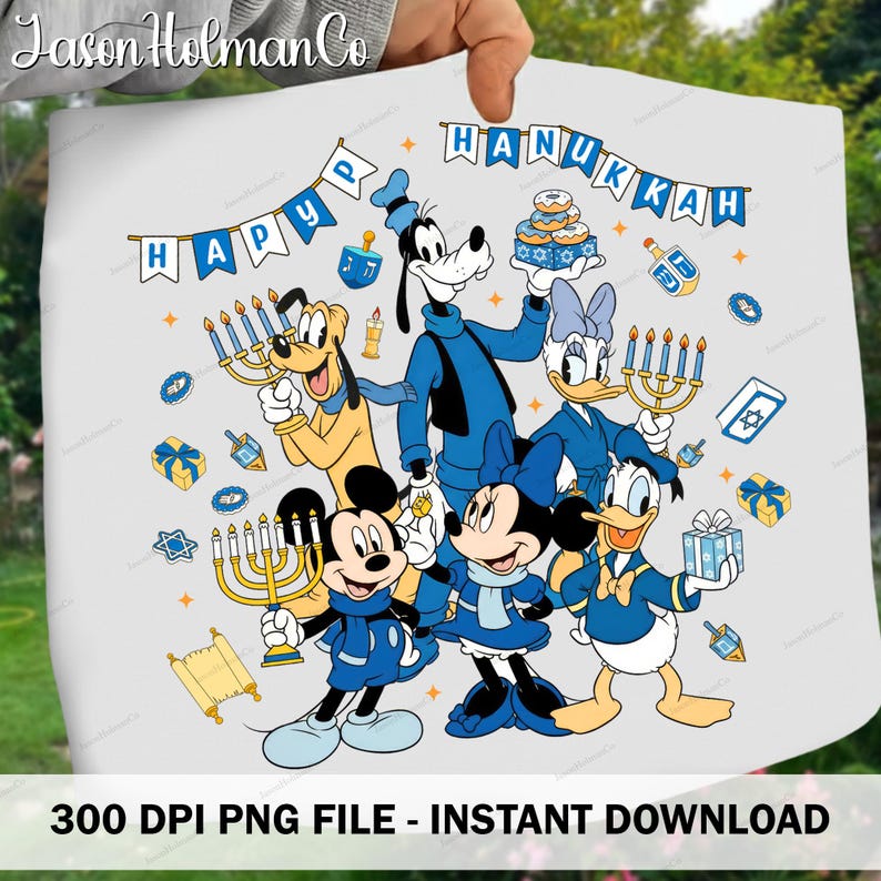Mickey and Minnie Happy Hanukkah PNG Bundle: Jewish Holiday, Disney ...