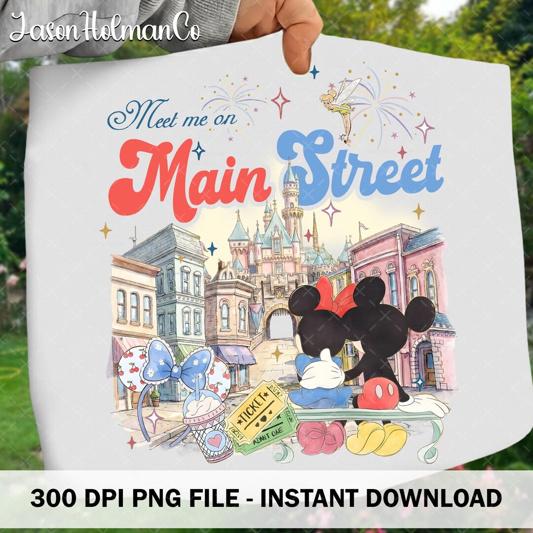 Disney Meet Me on Main Street PNG Digital Download, Retro Main Street ...