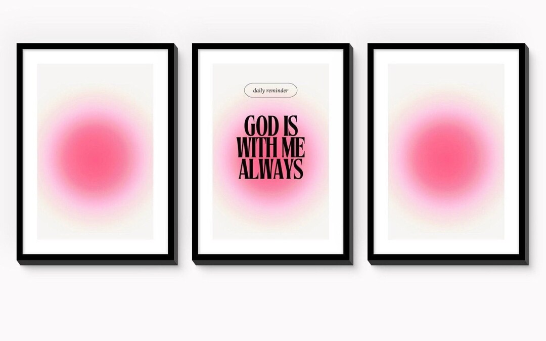 Christian Art Bundle, Pink Set of 3, Bible Boho Wall Art, Christian ...