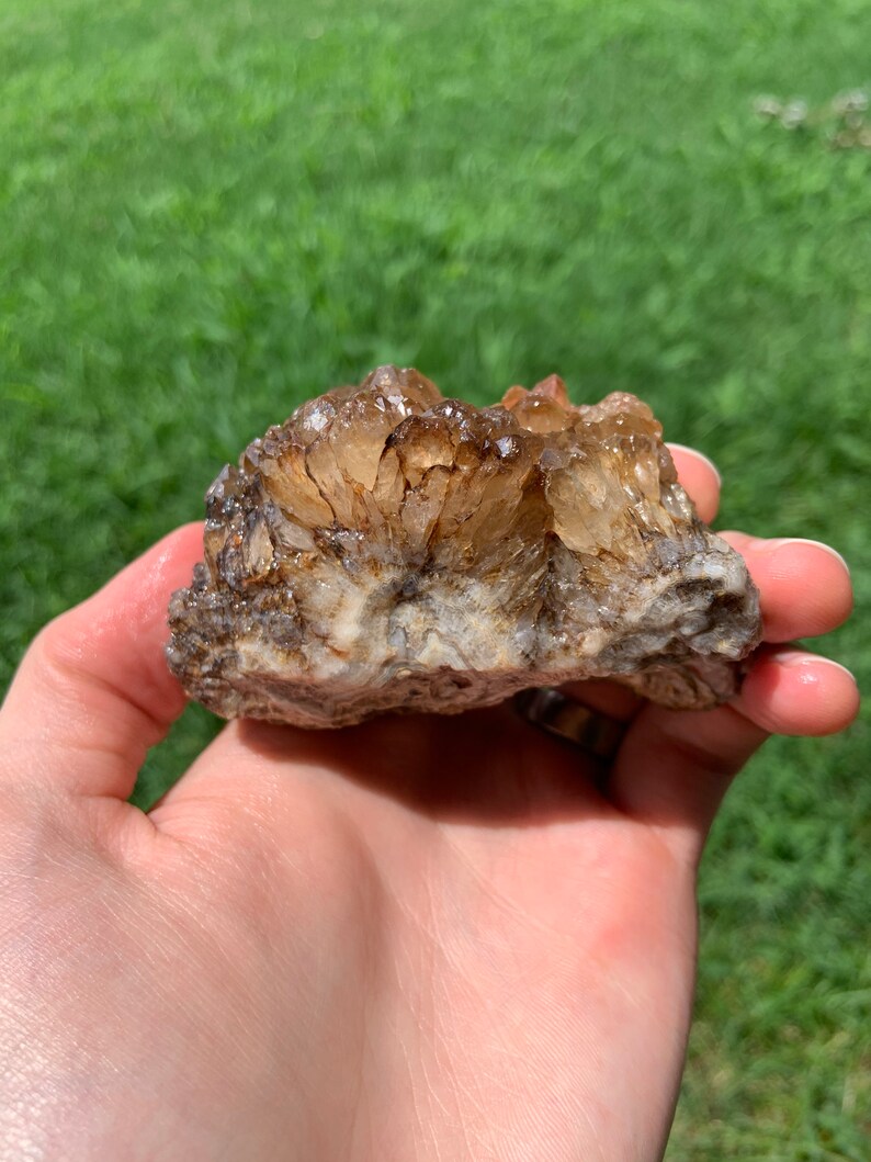 Root Beer Druzy Quartz on Lace Agate Missouri Root Beer - Etsy